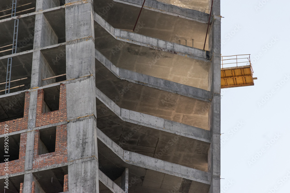 wall with window openings in a multi-storey high-rise residential ...