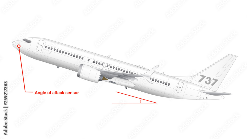 Schematic of Boeing 737 Max aircraft 素材庫插圖 | Adobe Stock