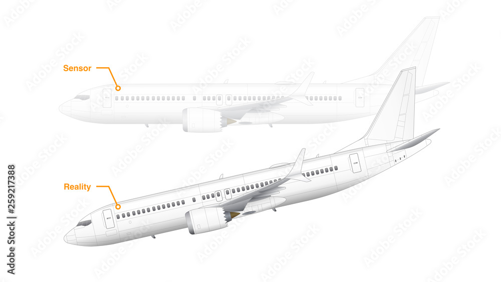 Schematic of Boeing 737 Max aircraft Stock Illustration | Adobe Stock