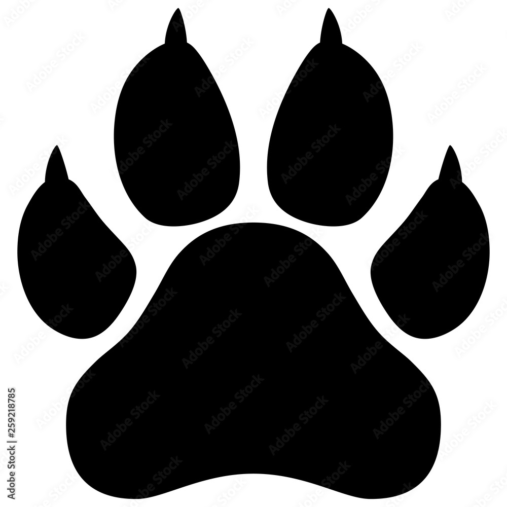 Wildcat paw print vector illustration Stock Vector | Adobe Stock