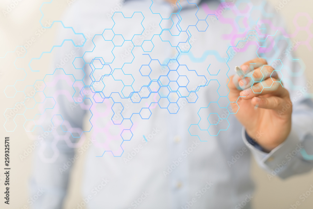 hand touching map point, network connection, international meaning ...