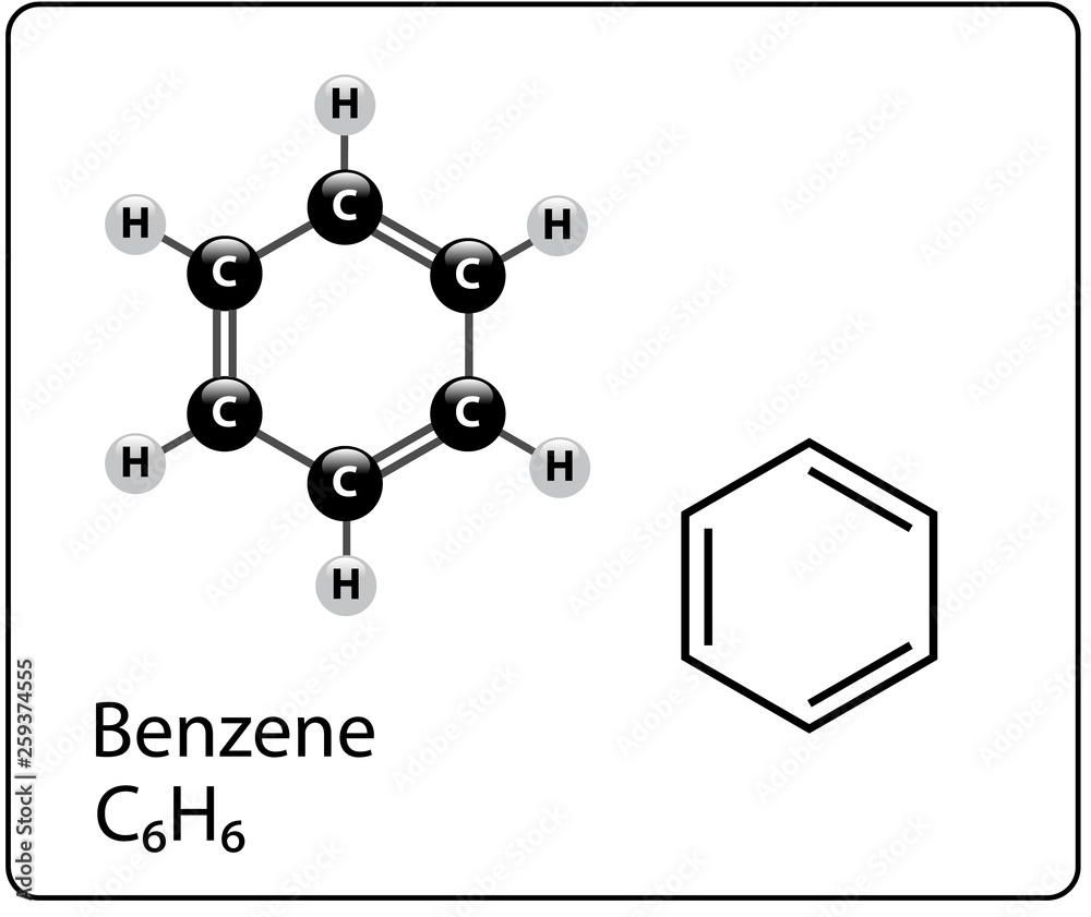 benzene Molecule Structure Stock Vector | Adobe Stock