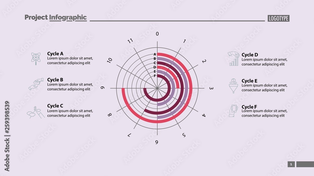Six Cycles Diagram Slide Template Stock Vector | Adobe Stock