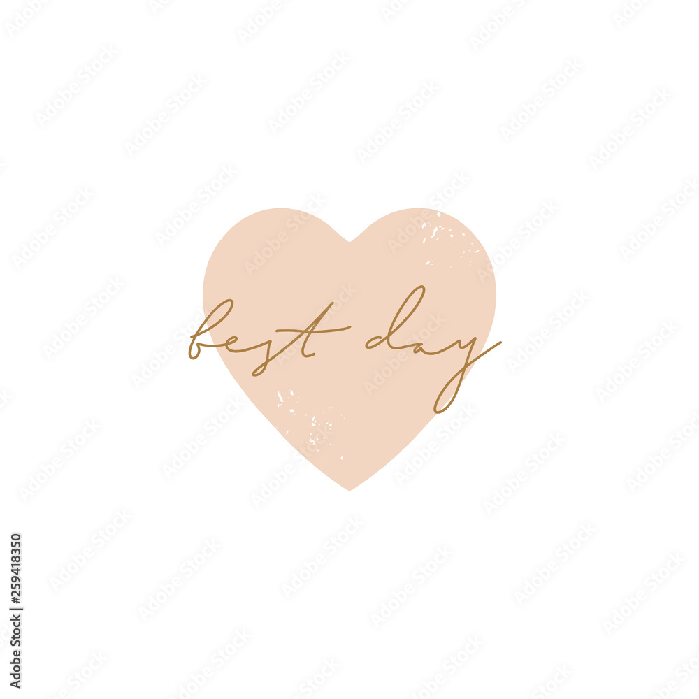 Vector simple cute heart shape with lettering text. Love symbol ...