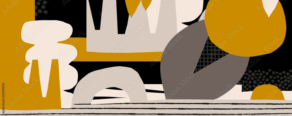 Vector nordic collage banner illustration Stock Vector | Adobe Stock
