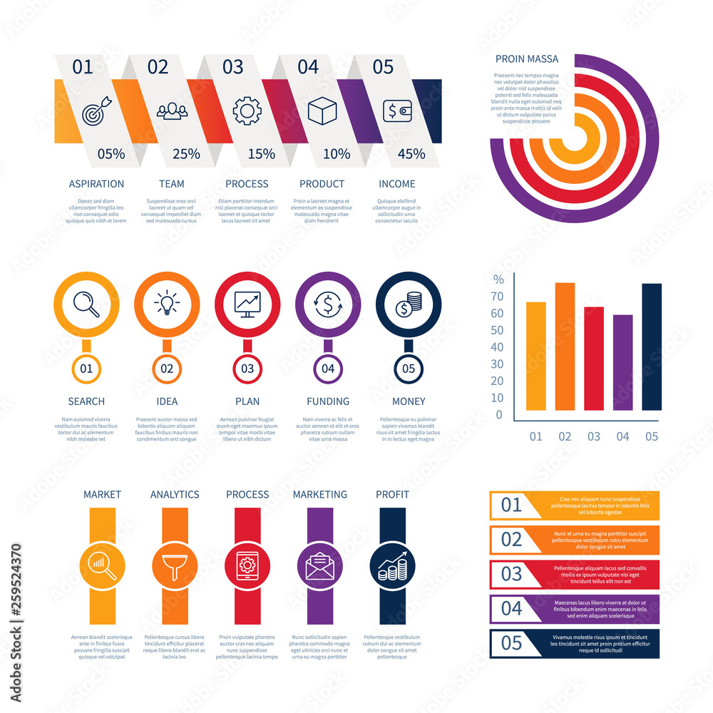 Data business infographic dashboard chart control panel analysis ...