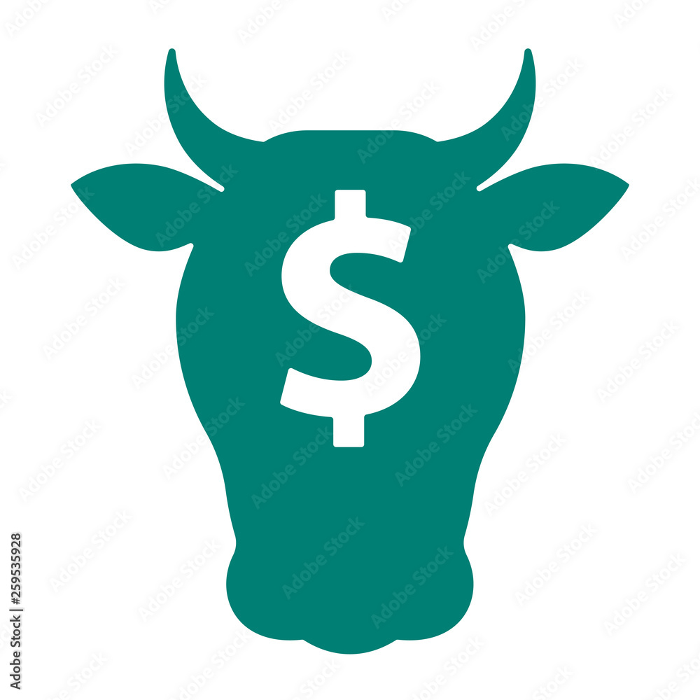 Cash cow silhouette icon. Clipart image isolated on white background ...