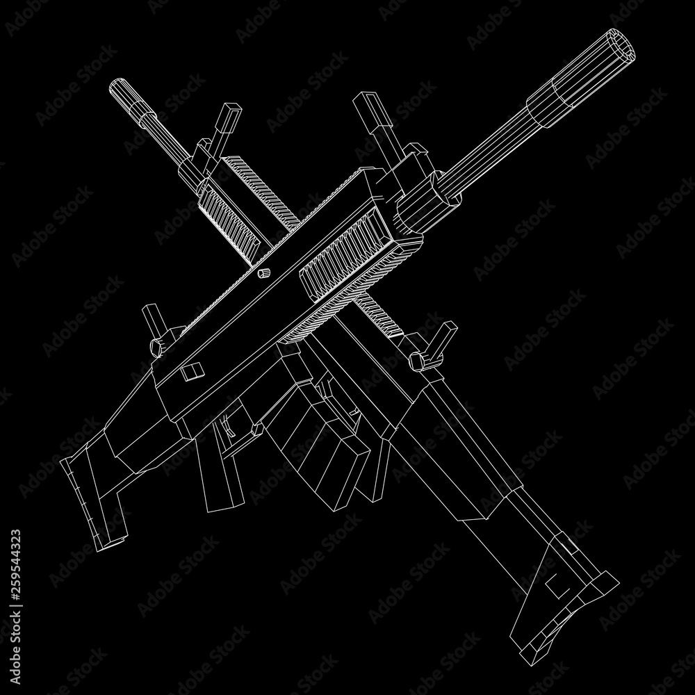 Assault automatic fire rifle Stock Vector | Adobe Stock