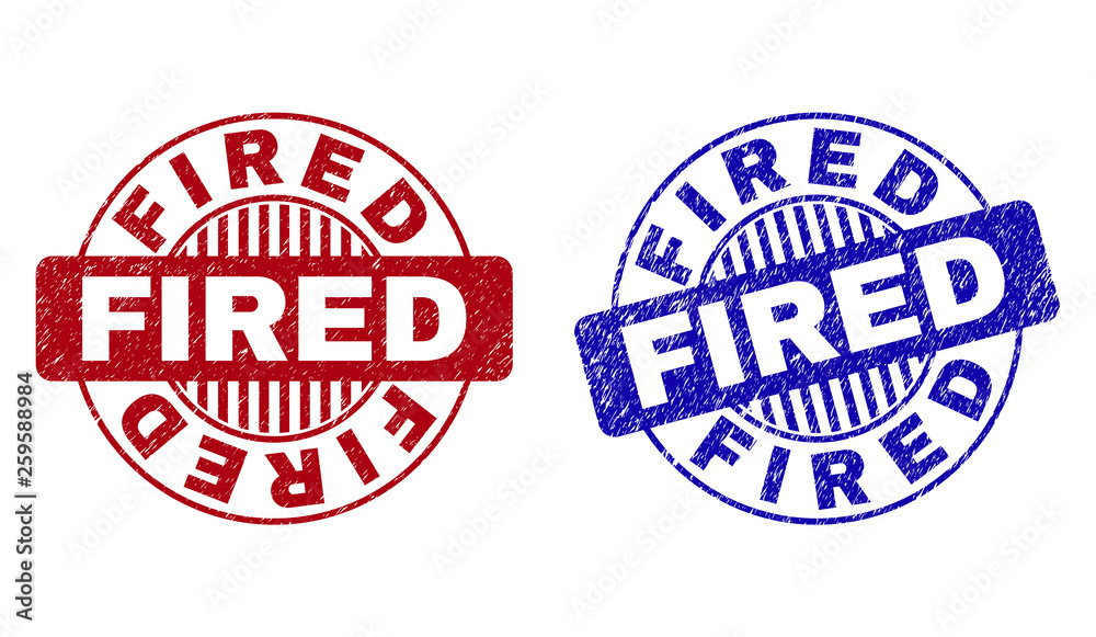 Grunge FIRED round stamp seals isolated on a white background. Round ...