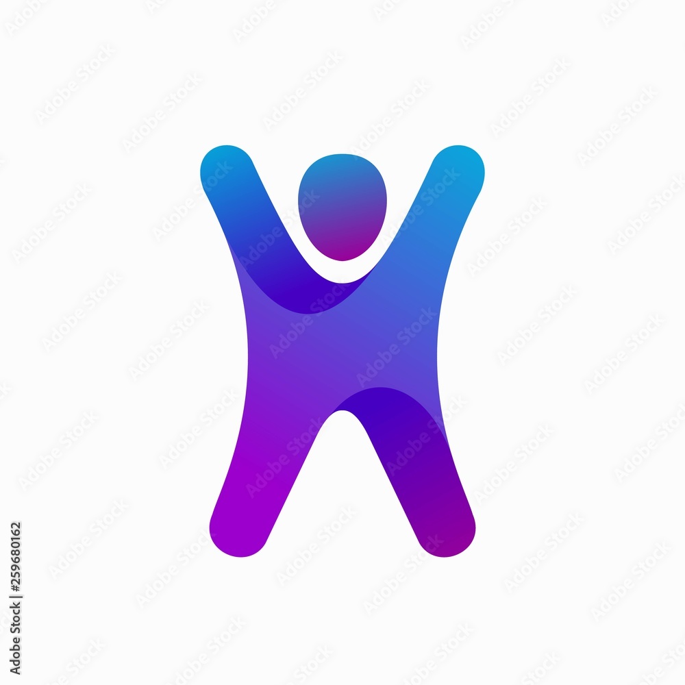 Letter H Happy people logo Stock Vector | Adobe Stock