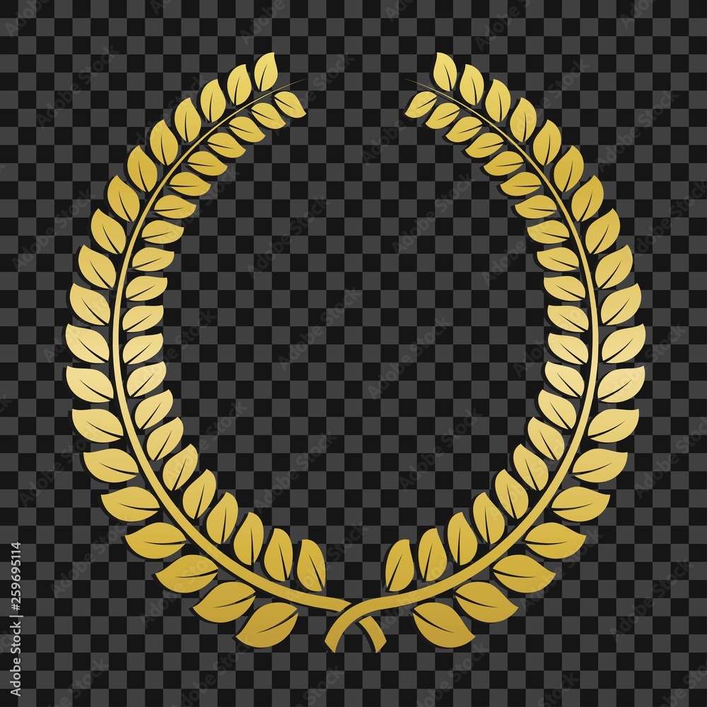 Golden laurel wreath on transparent background. Template design for ...