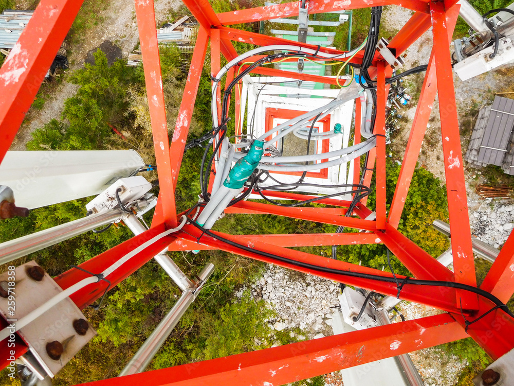 Mobile telephone network base station telecommunication tower with ...