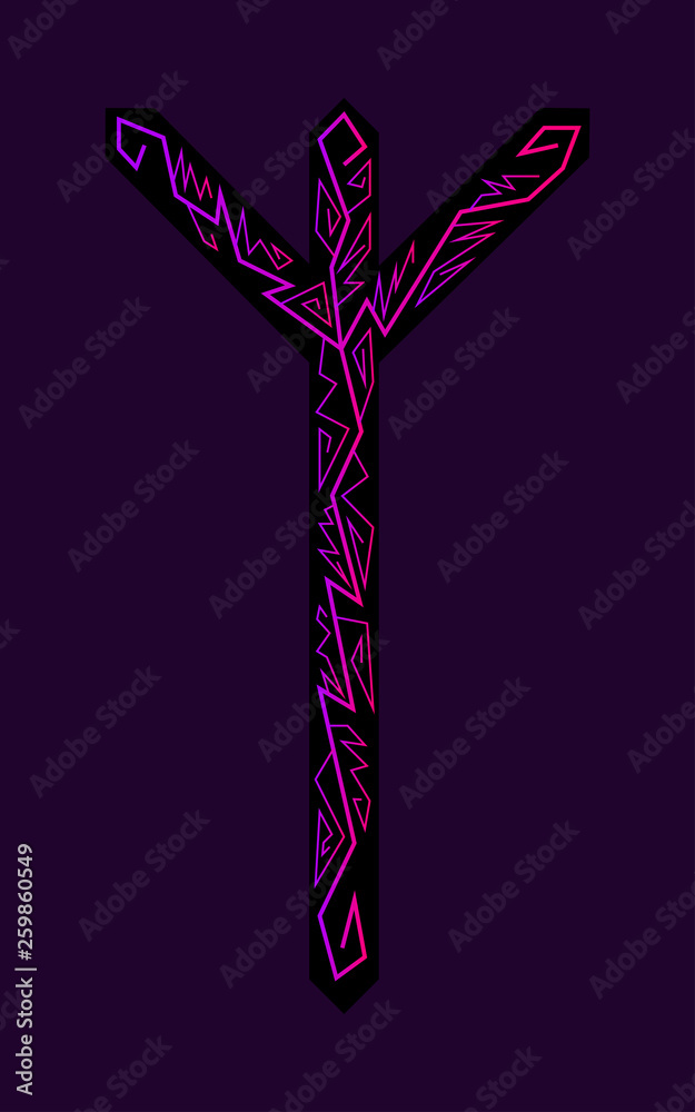 Algiz Elgiz rune. Ancient Scandinavian runes. Runes senior futarka ...