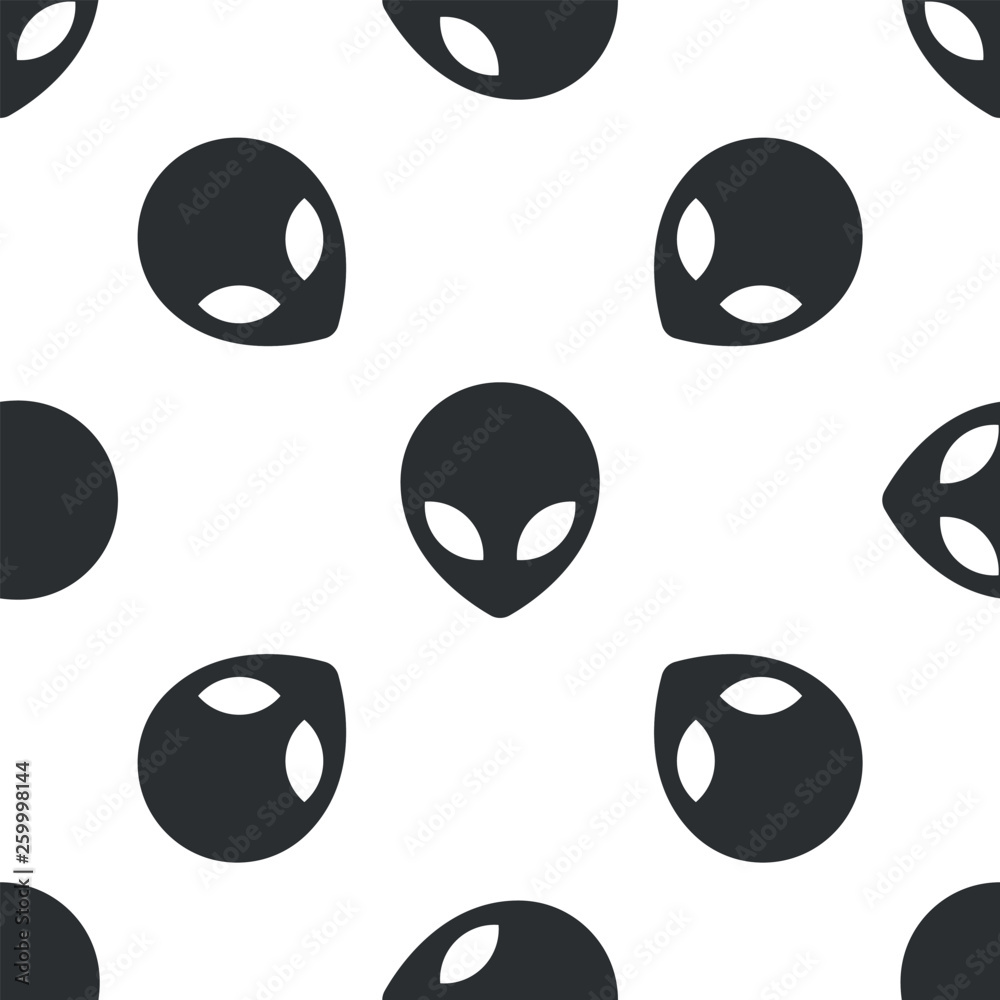 Grey Alien icon isolated seamless pattern on white background ...