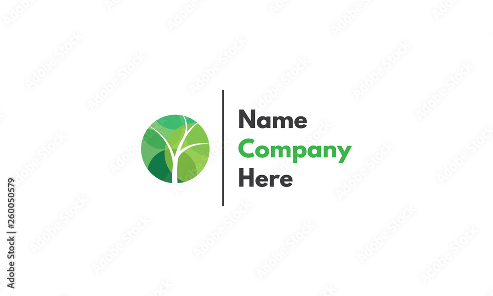 Tree Green abstract Circle vector logo design Stock Vector | Adobe Stock