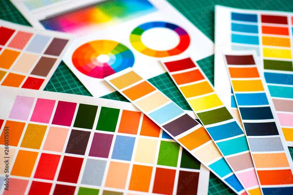 Color selection. Table where ux works Graphic designer. Selection of ...