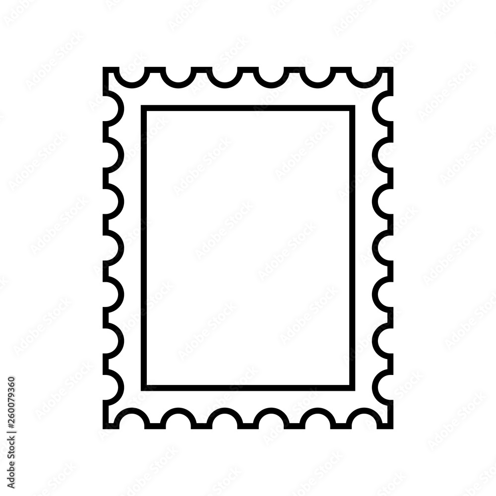 Postage stamp outline, vector icon. Postal, mail stamp outline. Postage ...
