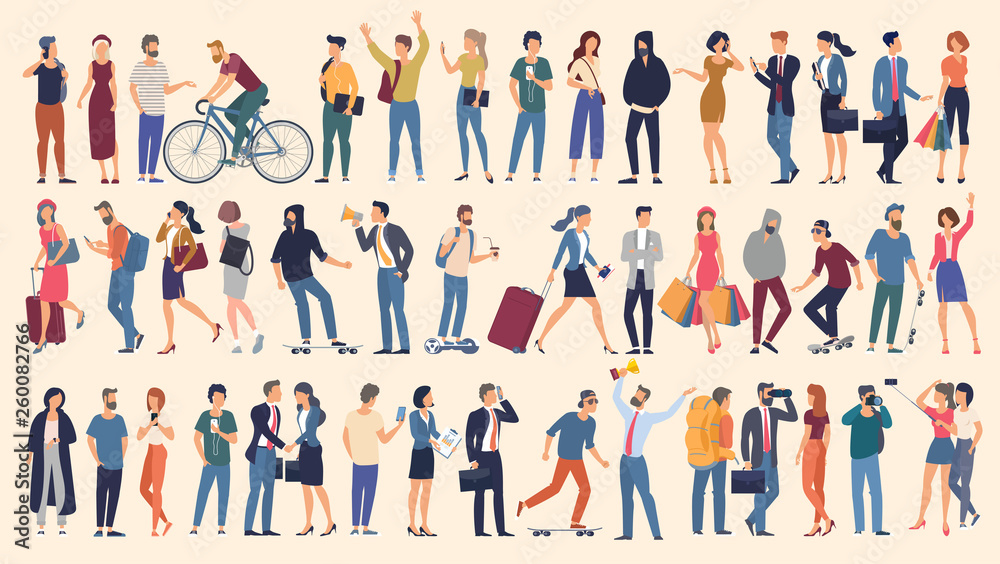 people characters various activities Stock Vector | Adobe Stock