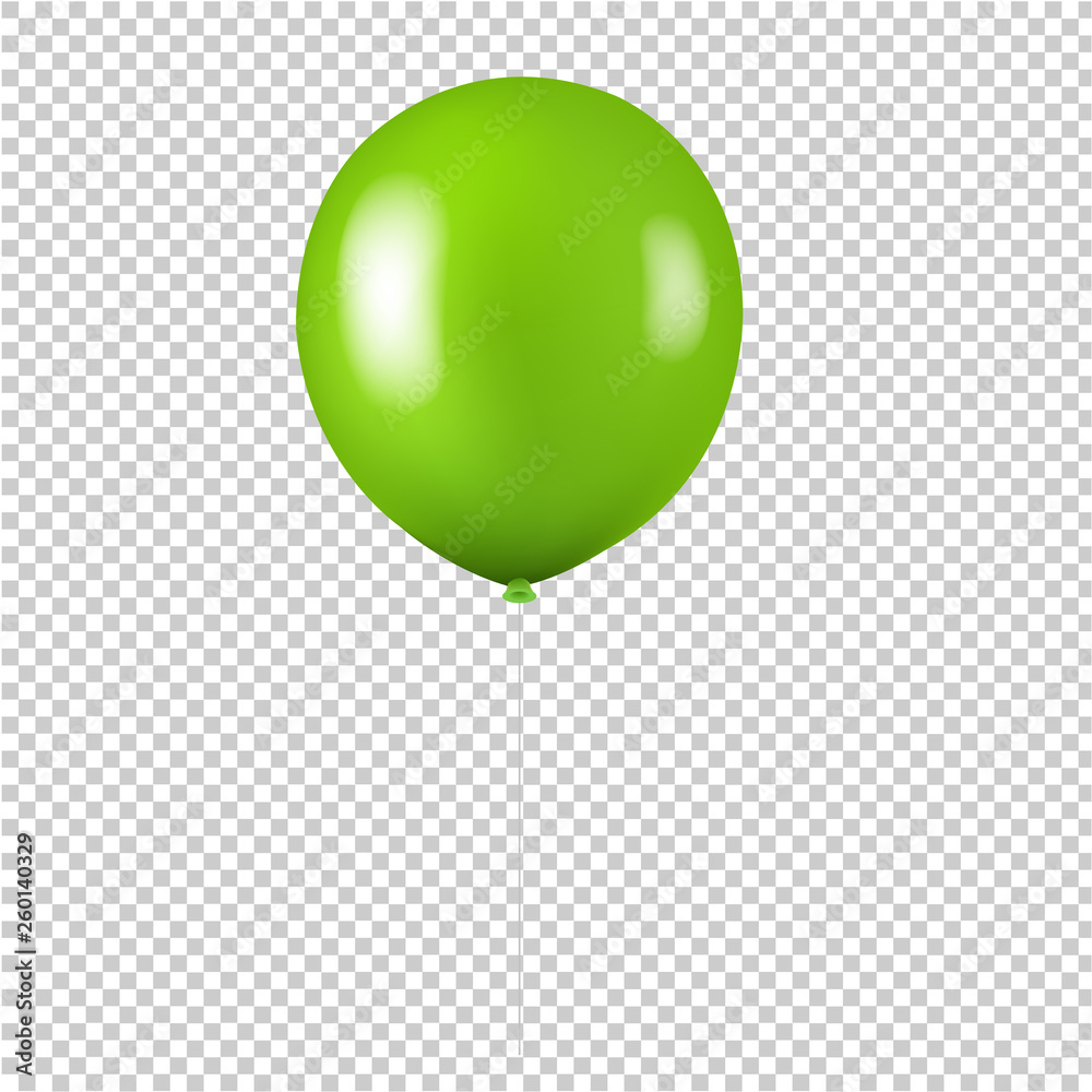Green Balloon Isolated Transparent Background Stock Vector | Adobe Stock