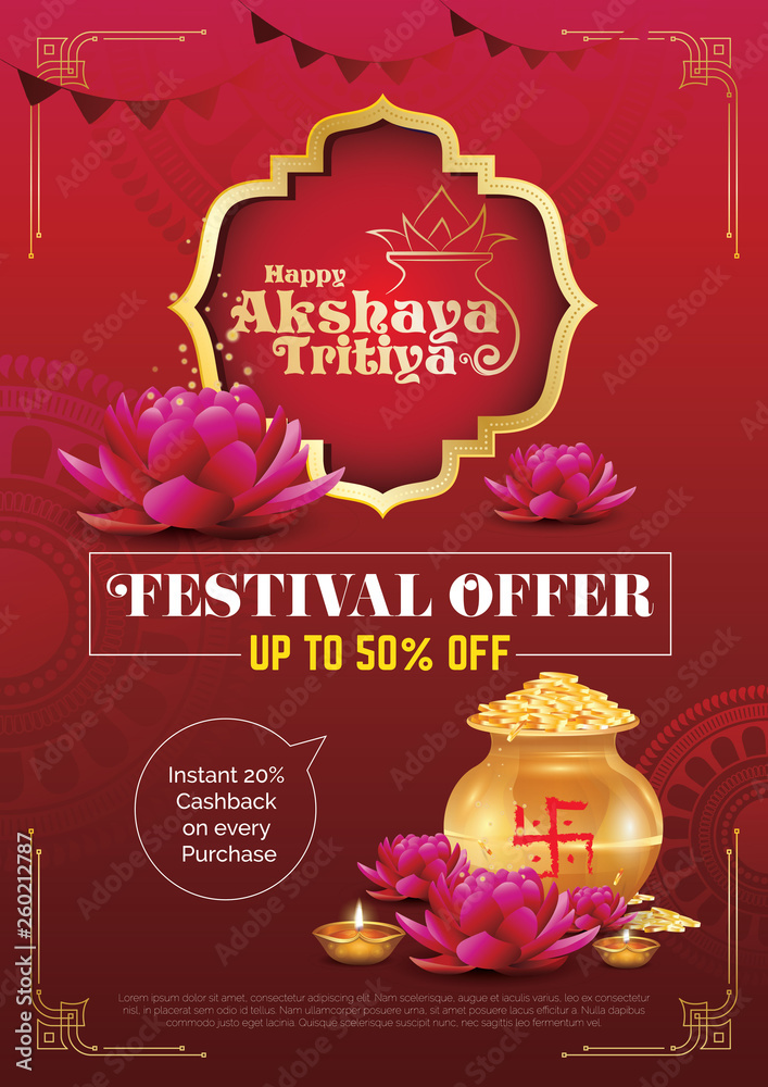 Akshaya Tritiya Festival Offer Poster Background Template with Discount ...