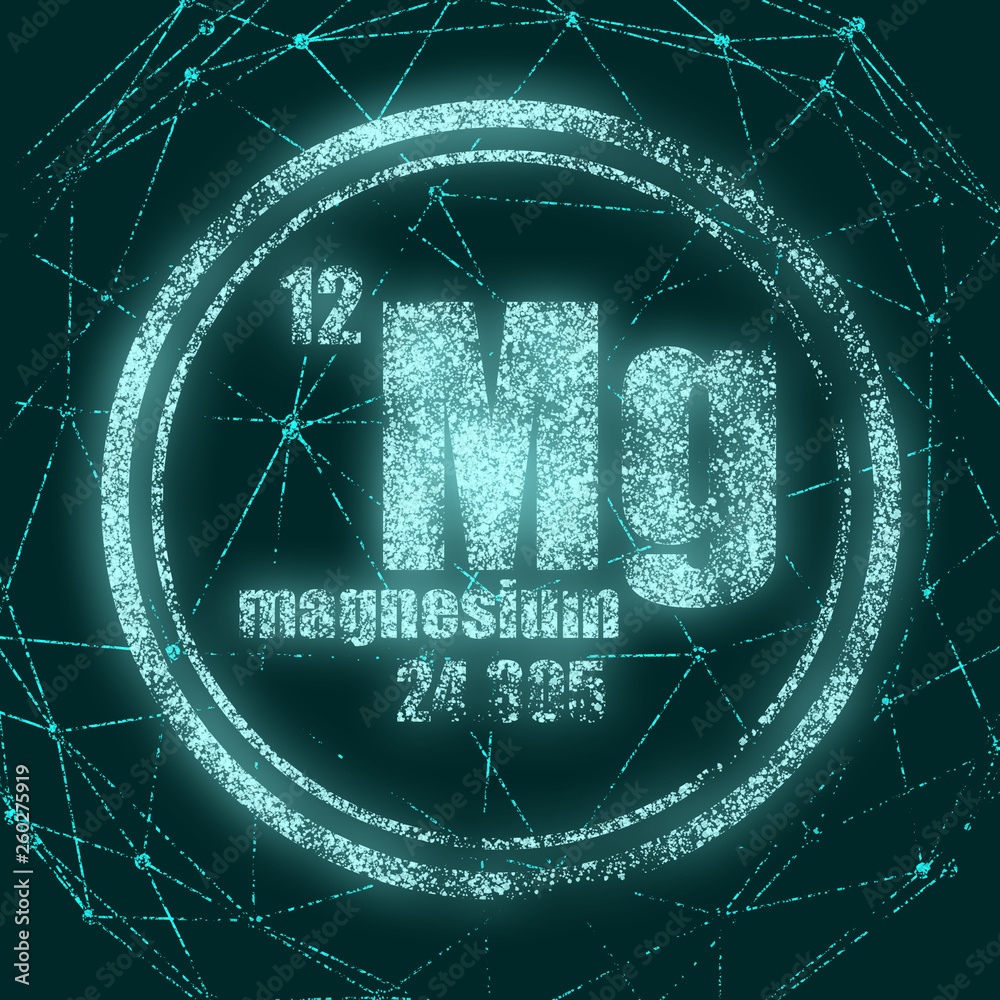 Illustration Stock Magnesium chemical element. Sign with atomic number ...