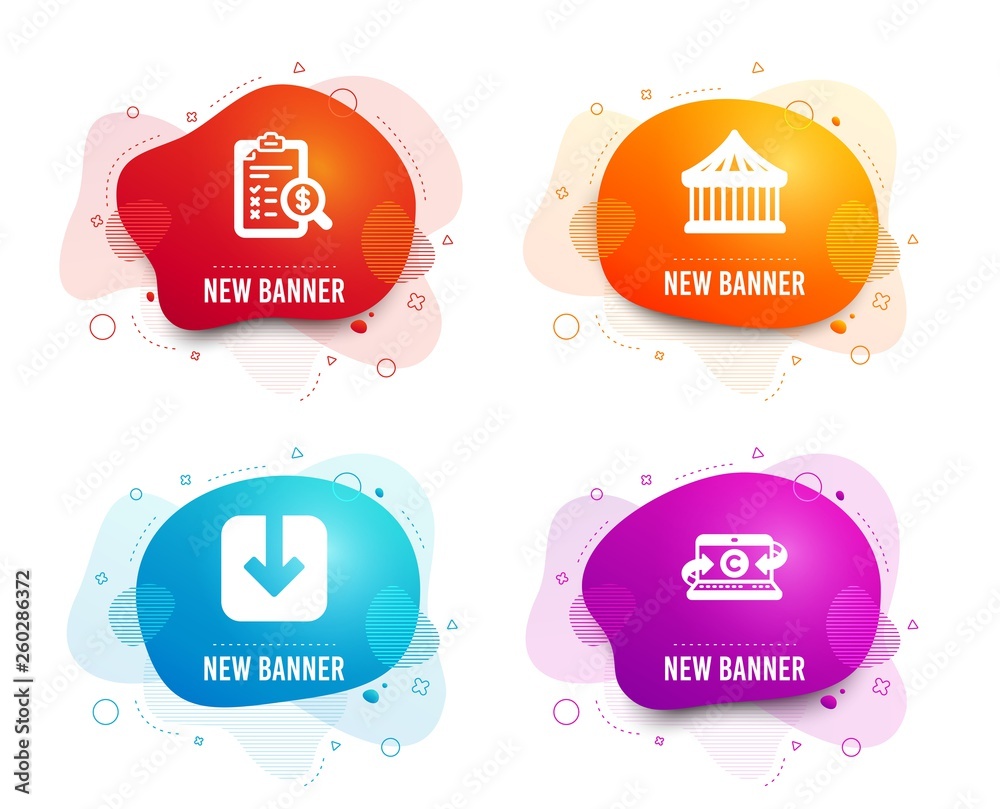 Liquid badges. Set of Load document, Carousels and Accounting report ...