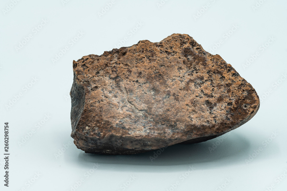 Stock-Foto „Chondrite Meteorite isolated, a piece of rock formed in ...