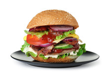 Hanburger Isolated Burger Plate Free Stock Photo - Public Domain Pictures