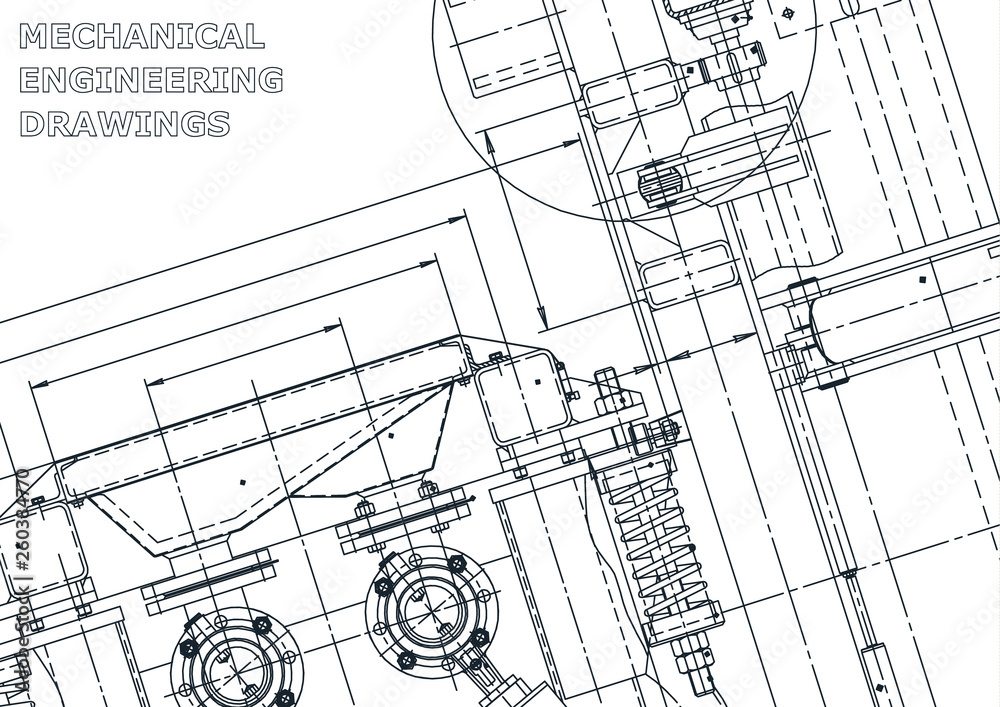 Sketch. Vector engineering illustration. Cover, flyer, banner ...