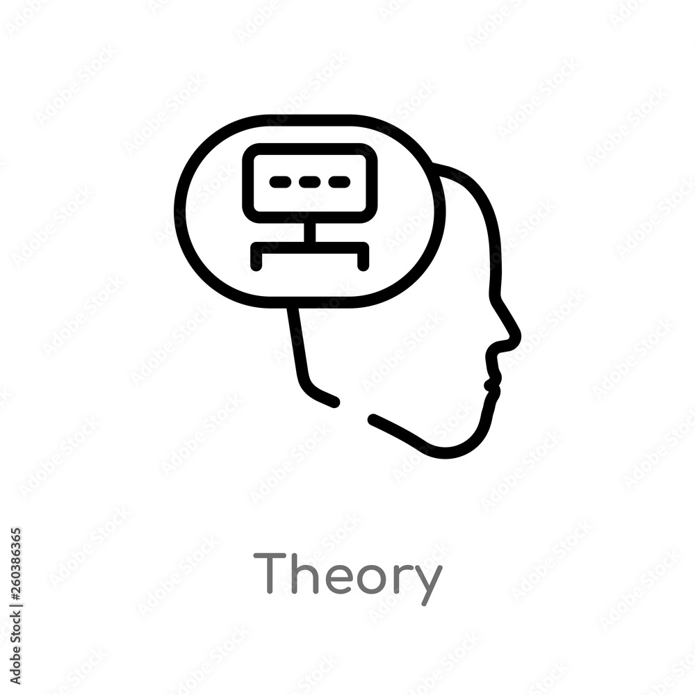 outline theory vector icon. isolated black simple line element ...