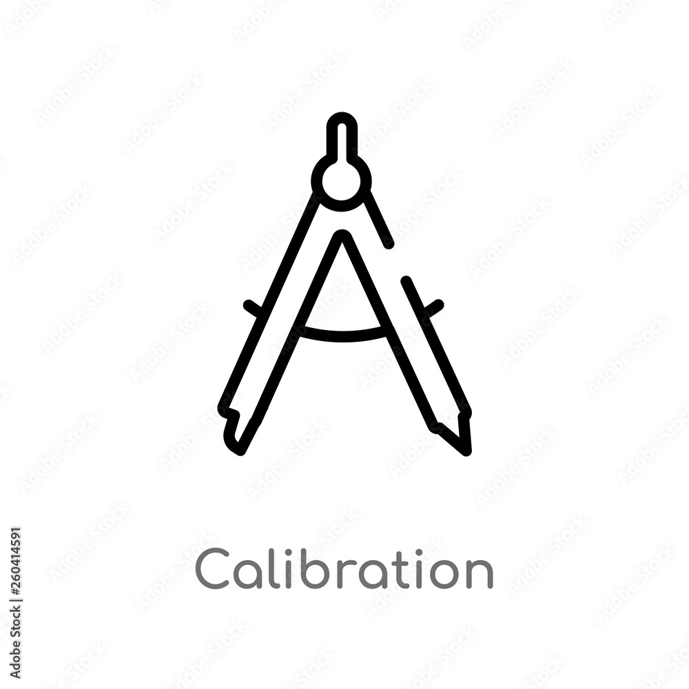 outline calibration vector icon. isolated black simple line element ...