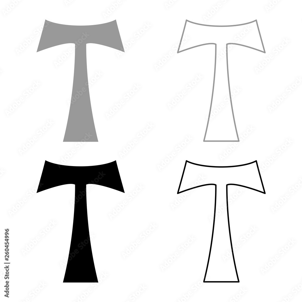 Cross monogram T Symbol Saint Anthony Apostle sign Religious cross icon ...