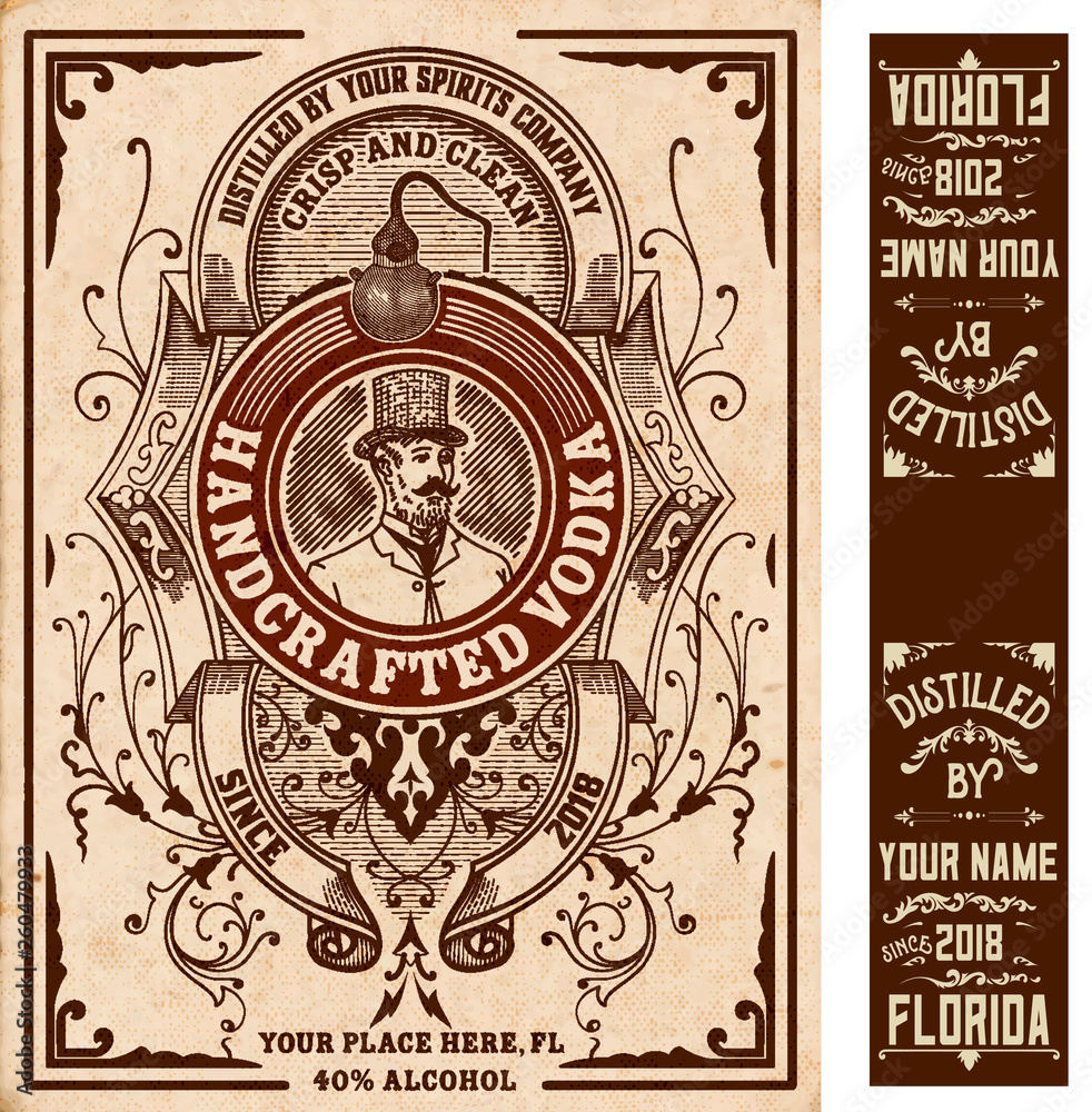 Vintage liquor labels. Vector layered Stock Vector | Adobe Stock