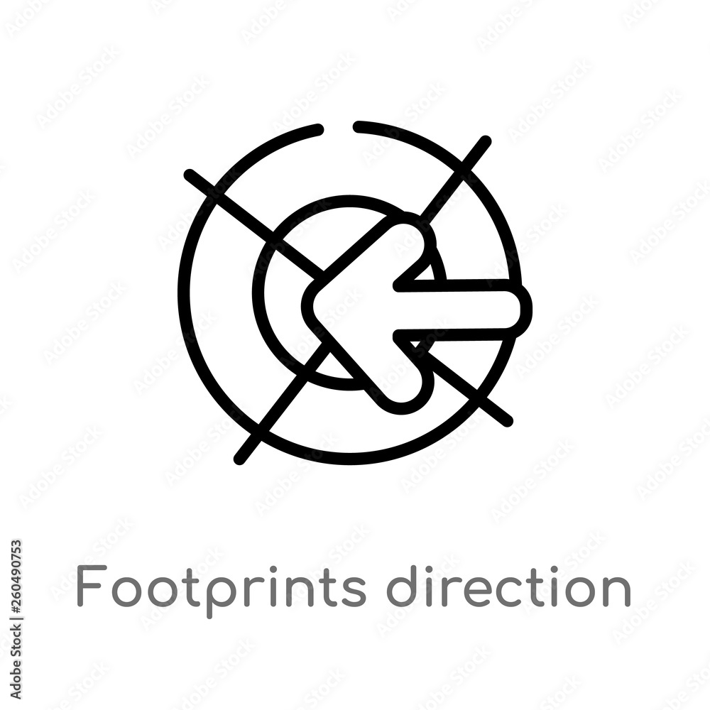 Image vectorielle Stock outline footprints direction sketch vector icon ...