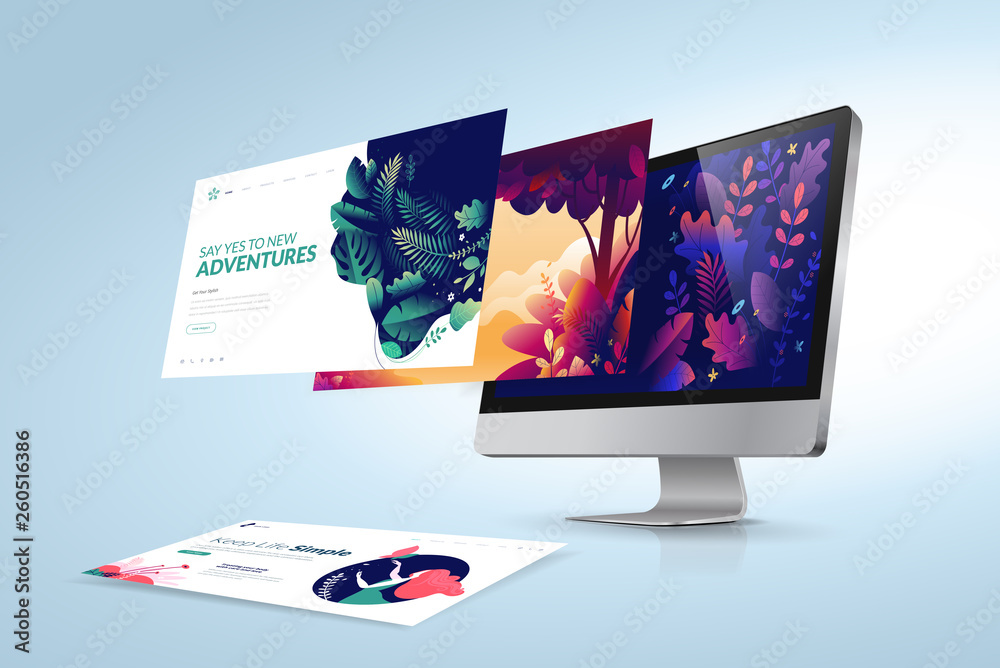 Web design template. Vector illustration concept of website design and ...