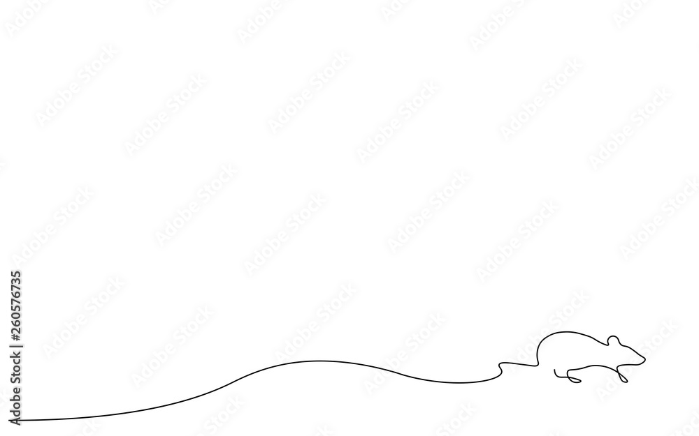 Mouse one line drawing vector illustration Stock Vector | Adobe Stock