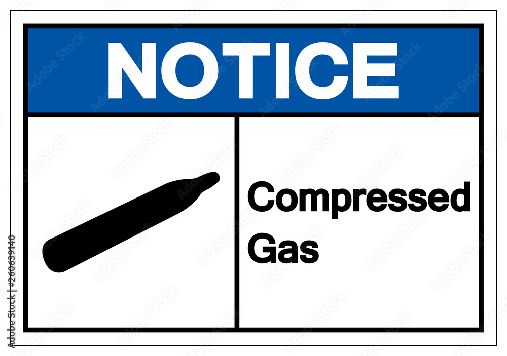 Vetor Notice Compressed Gas Symbol Sign, Vector Illustration, Isolate ...