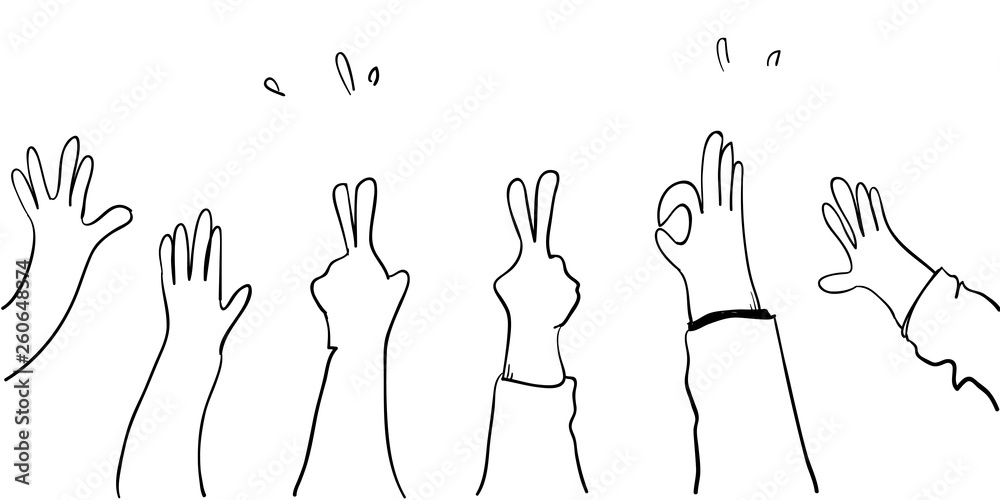 applause hand drawn doodle sketch vector Stock Vector | Adobe Stock
