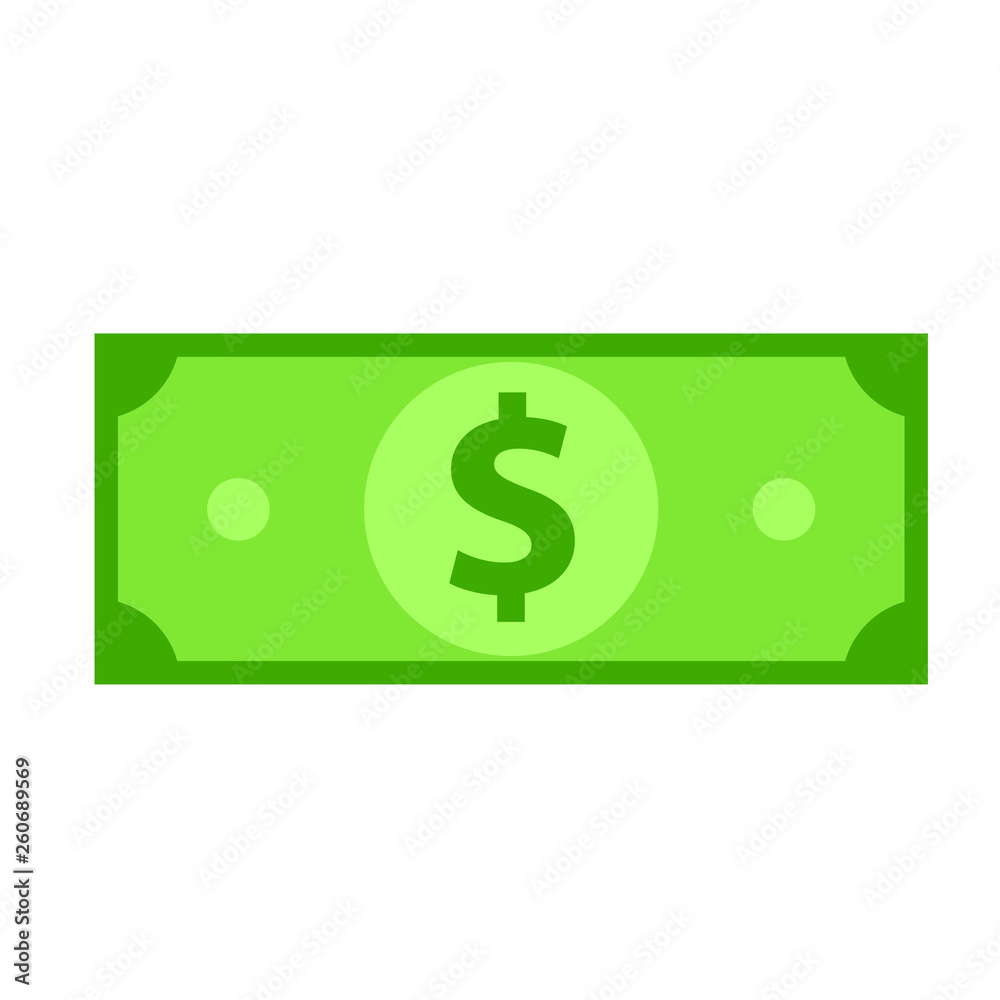 Money cash icon. Clipart image isolated on white background Stock ...