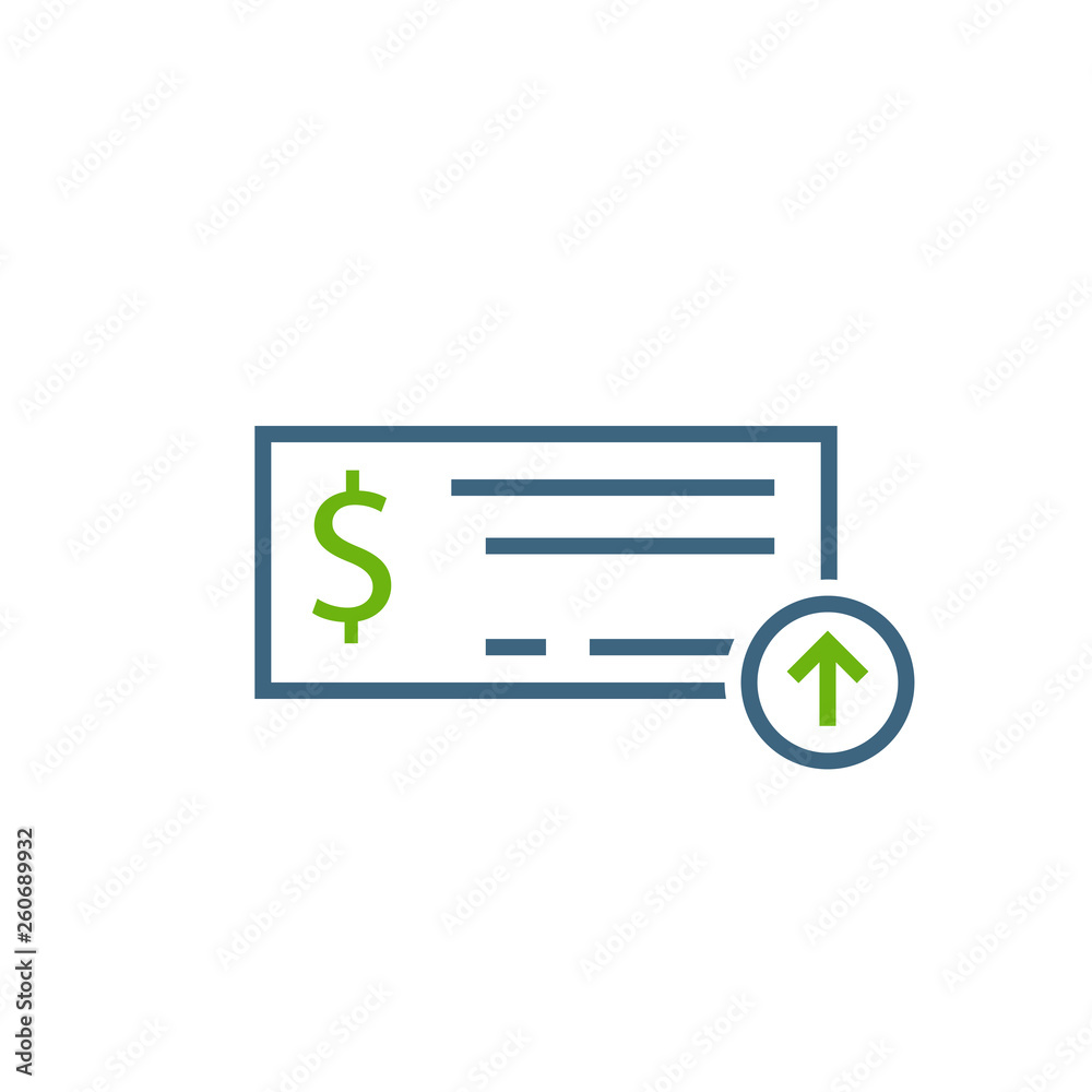 Cheque Deposit icon. Clipart image isolated on white background Stock ...