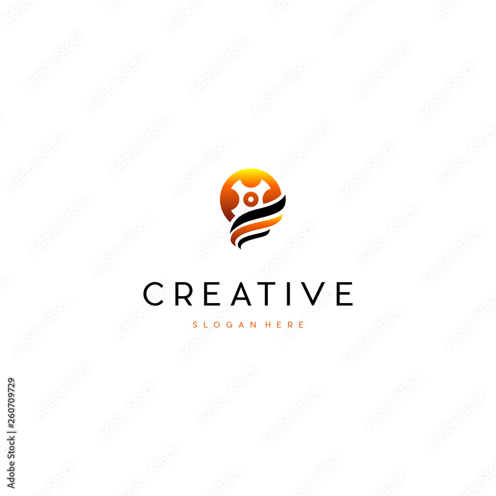 Wheel logo. Fast speed with a fiery trail, Tires logo design template ...