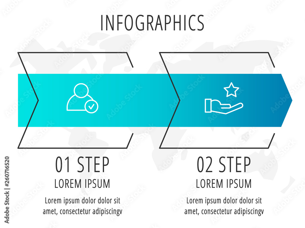 Modern vector flat illustration. Infographic arrows template with two ...