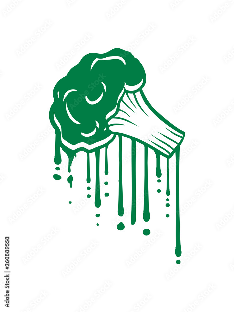 graffiti brokkoli tropfen gesund vitamine gemüse essen ernähren lecker ...