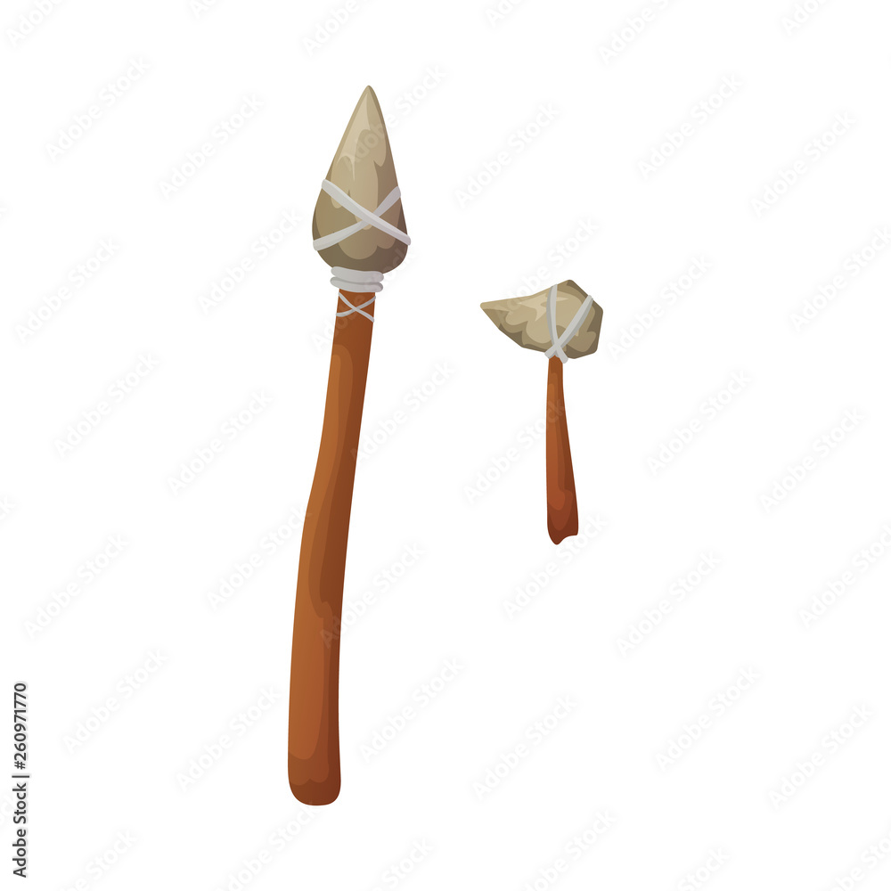 Vector design of prehistoric and arrow icon. Collection of prehistoric ...