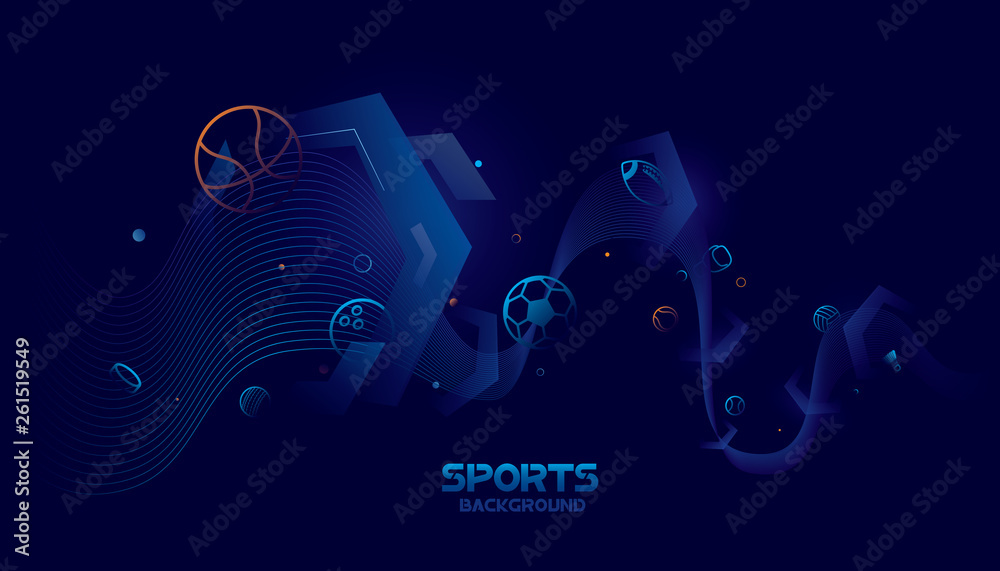 Vector sports with futuristic technology background design. Stock ...