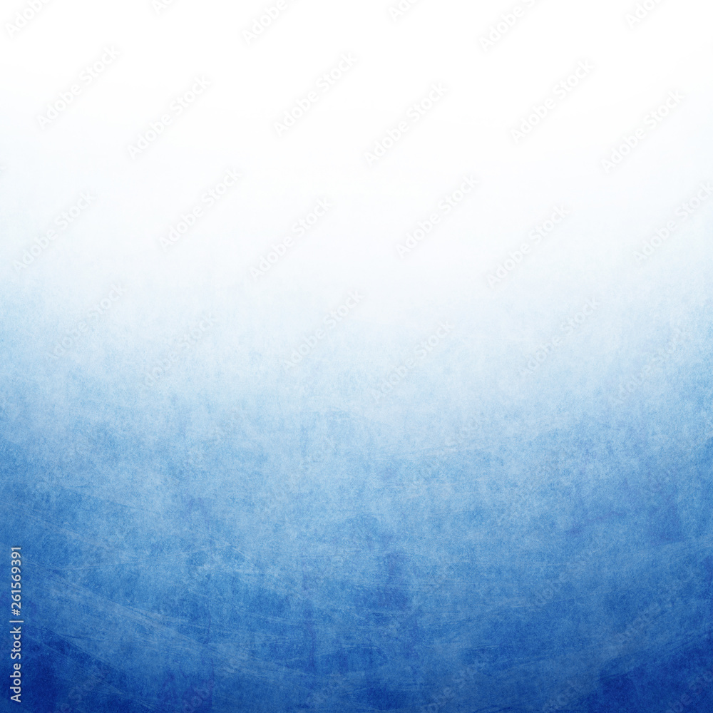 Blue and white background with rippled grainy grunge texture in blue on ...
