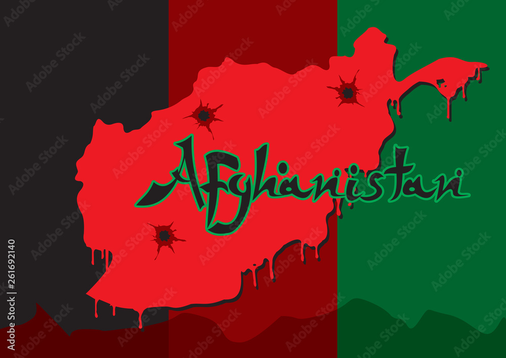 Afghan war. Map of Afghanistan. Stock Vector | Adobe Stock