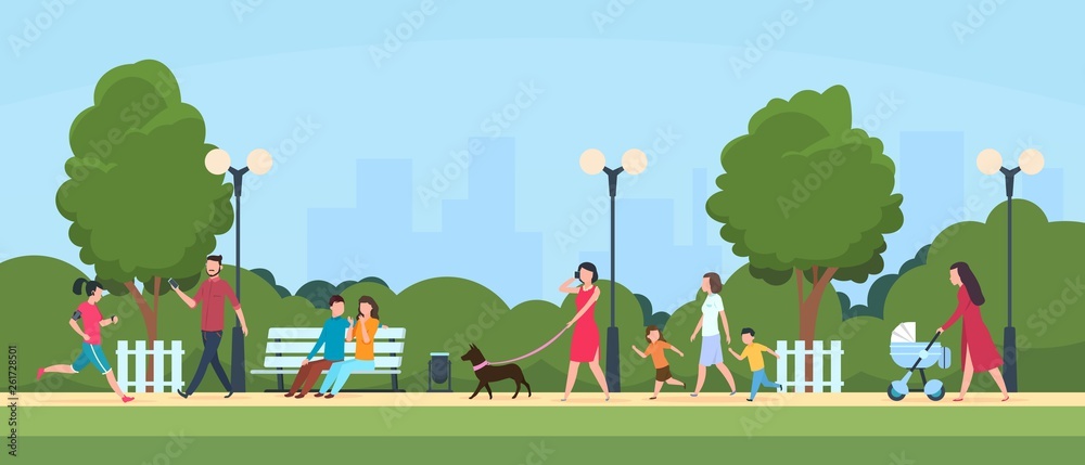 People At The Park Clipart