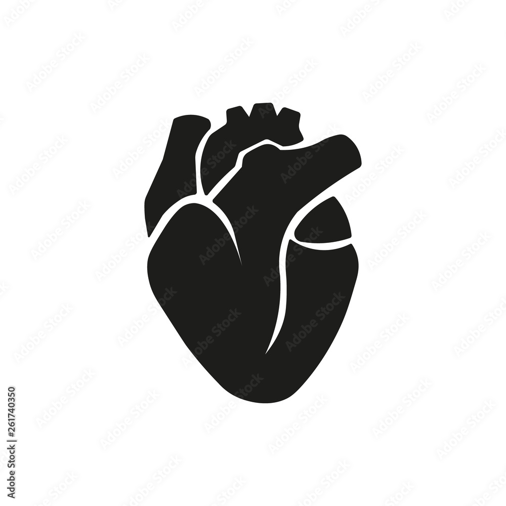 Human heart icon. Vector illustration. Flat design. Stock Vector ...