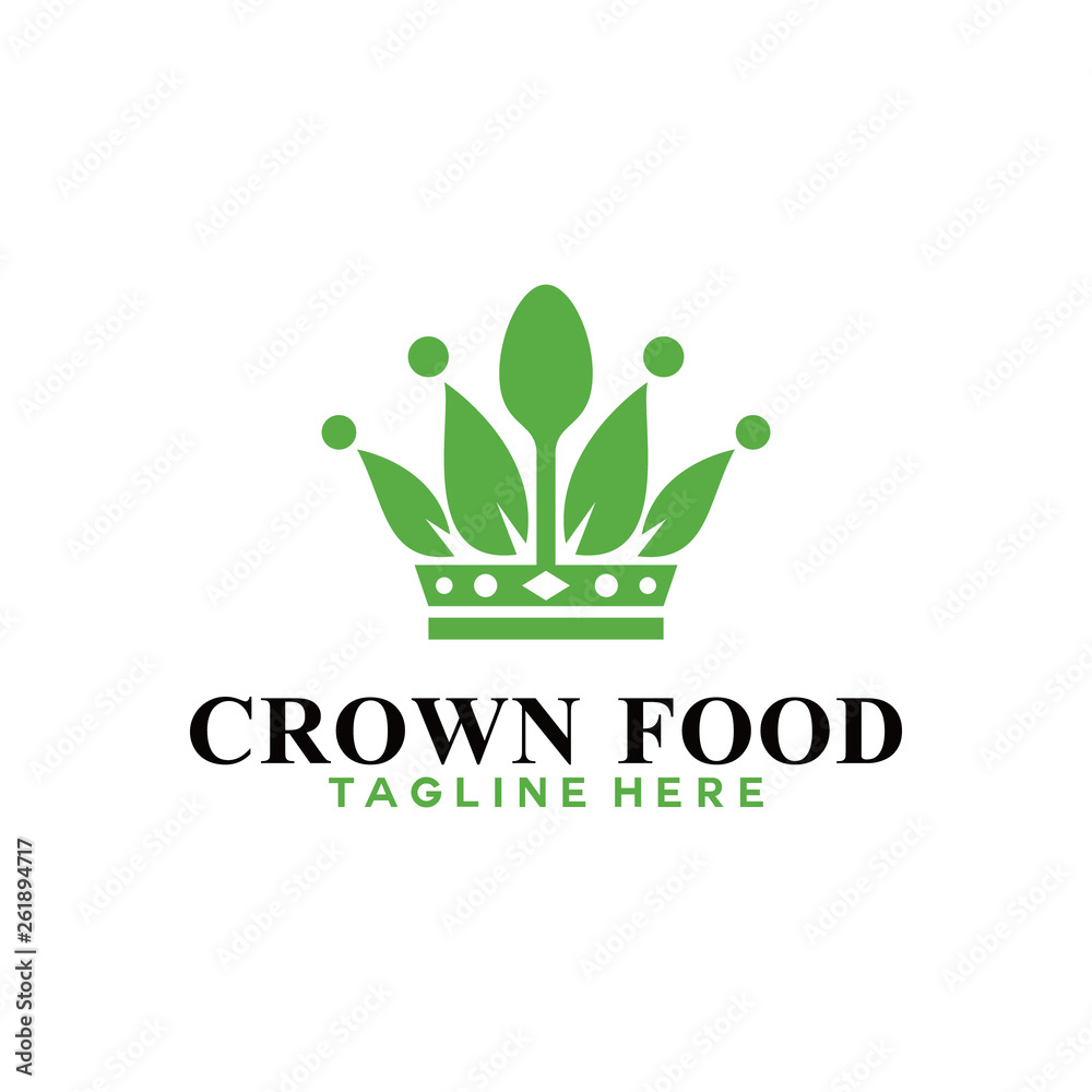 crown food logo, King Food logo. restaurant, king, crown, food, leaf ...